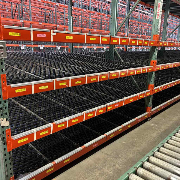 Used Carton Flow Rack 9' wide x 8' deep - Shelving Specialist